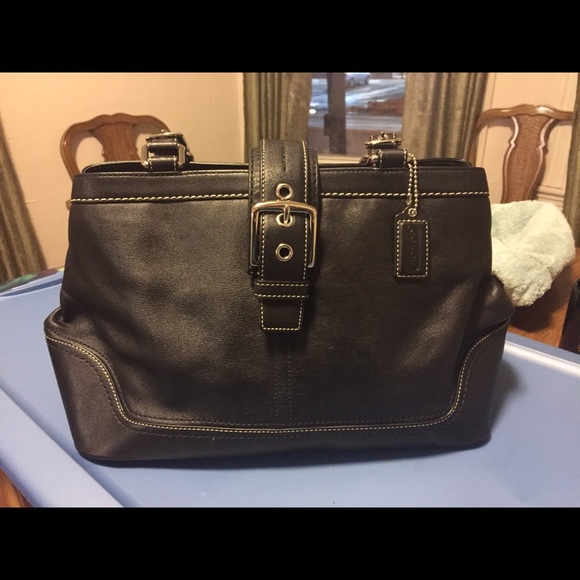 Coach | Bags | Coach Hamilton Carryall In Black Leather | Poshmark